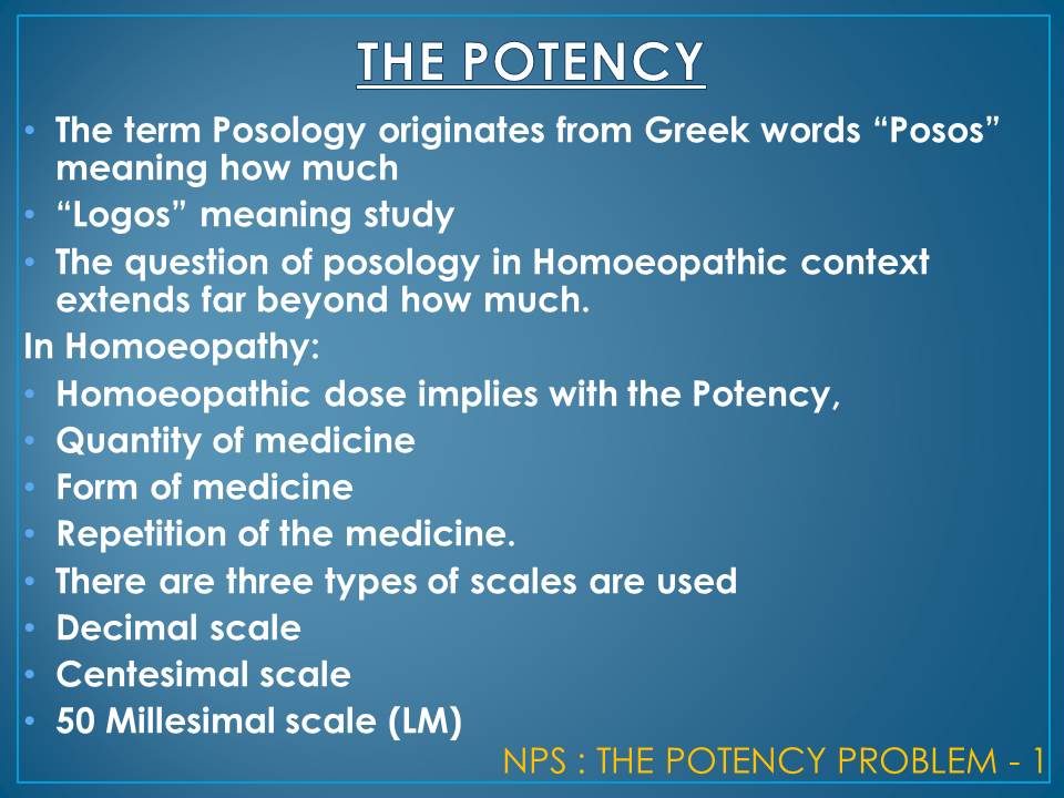 Nigam Potency Scale