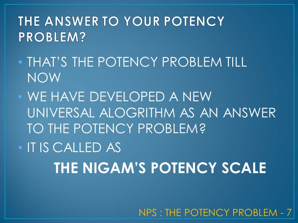 Nigam Potency Scale